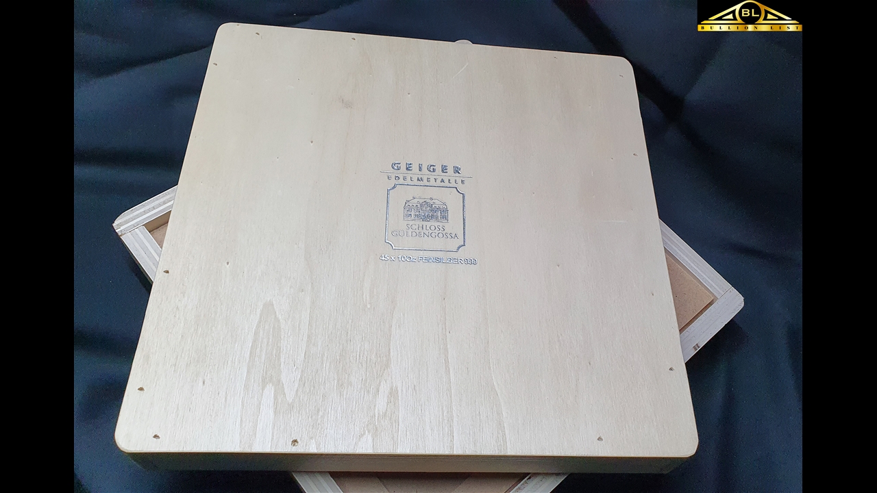 Bullion List - Silver - 100oz Geiger Silver Square Bar storage box (Empty)