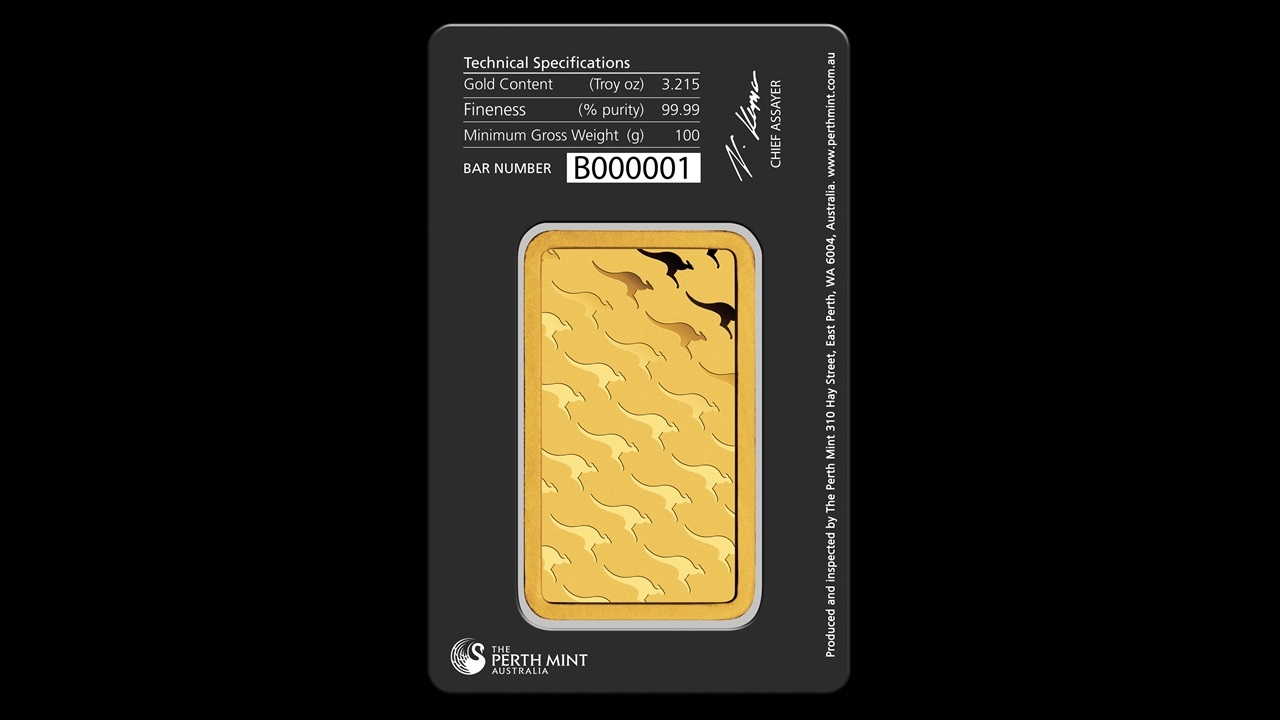 Bullion List - Browse - Gold Bars - 100 g Perth Mint Gold Bar (Black ...