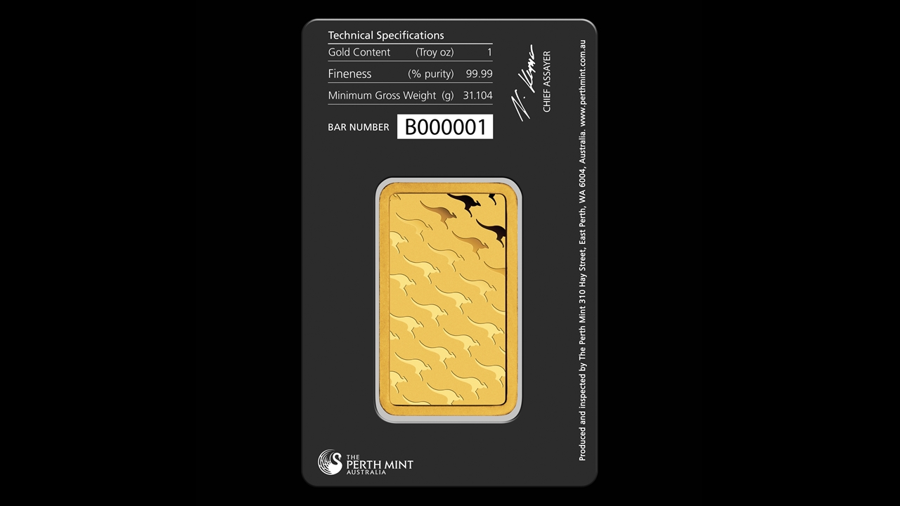 Bullion List - Browse - Gold Bars - 1 oz Perth Mint Gold Bar (Black ...