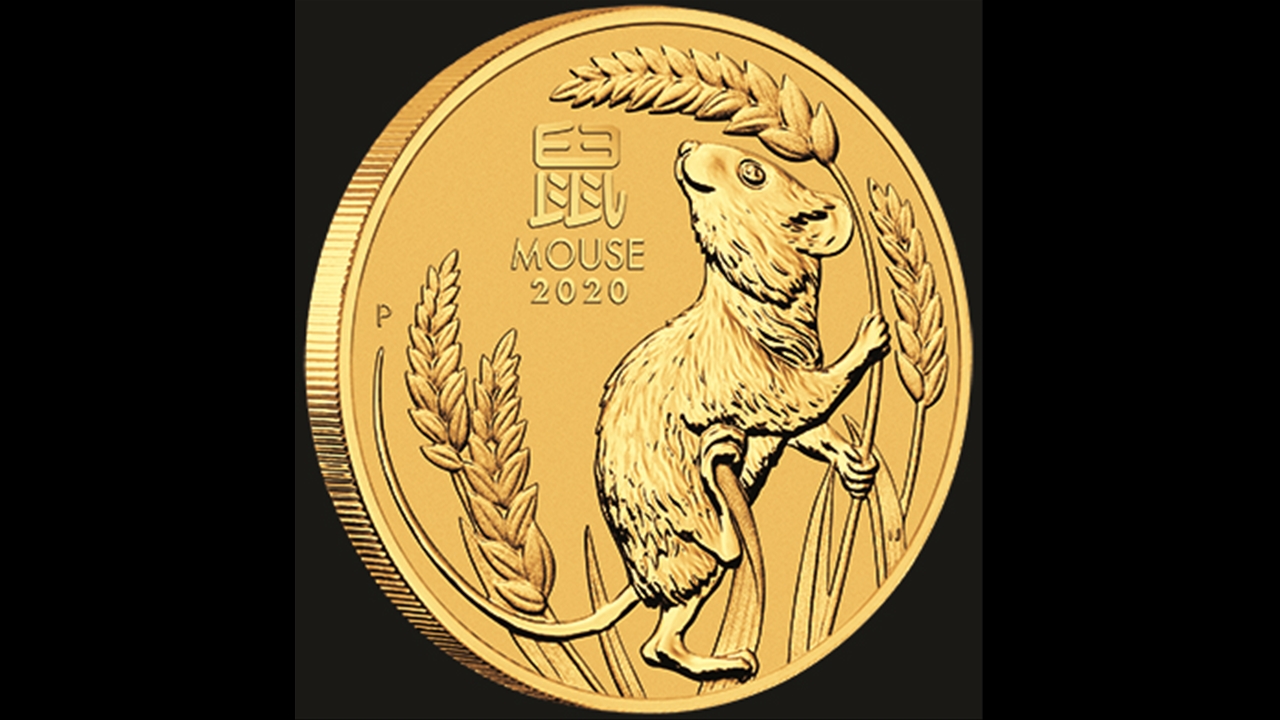 Bullion List - Gold - 1/4 oz Perth Mint Gold Lunar Mouse Coin 2020