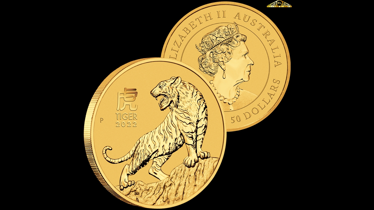 Bullion List - Gold - 1/2 oz Perth Mint Gold Tiger Coin 2022