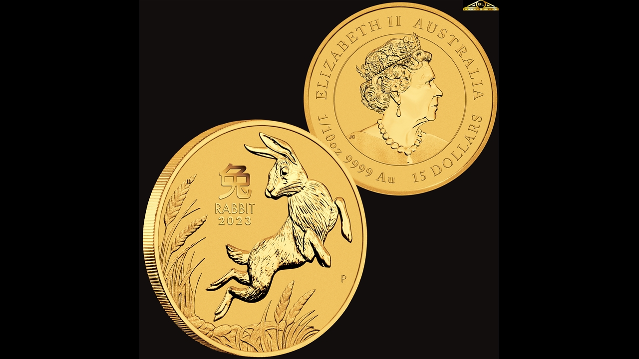 Bullion List - Gold - Perth Mint - 1/10 oz Perth Mint Gold Rabbit Coin 2023