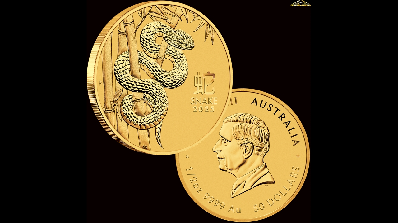 Bullion List - Gold - 1/2oz Perth Mint Gold Snake Coin 2025