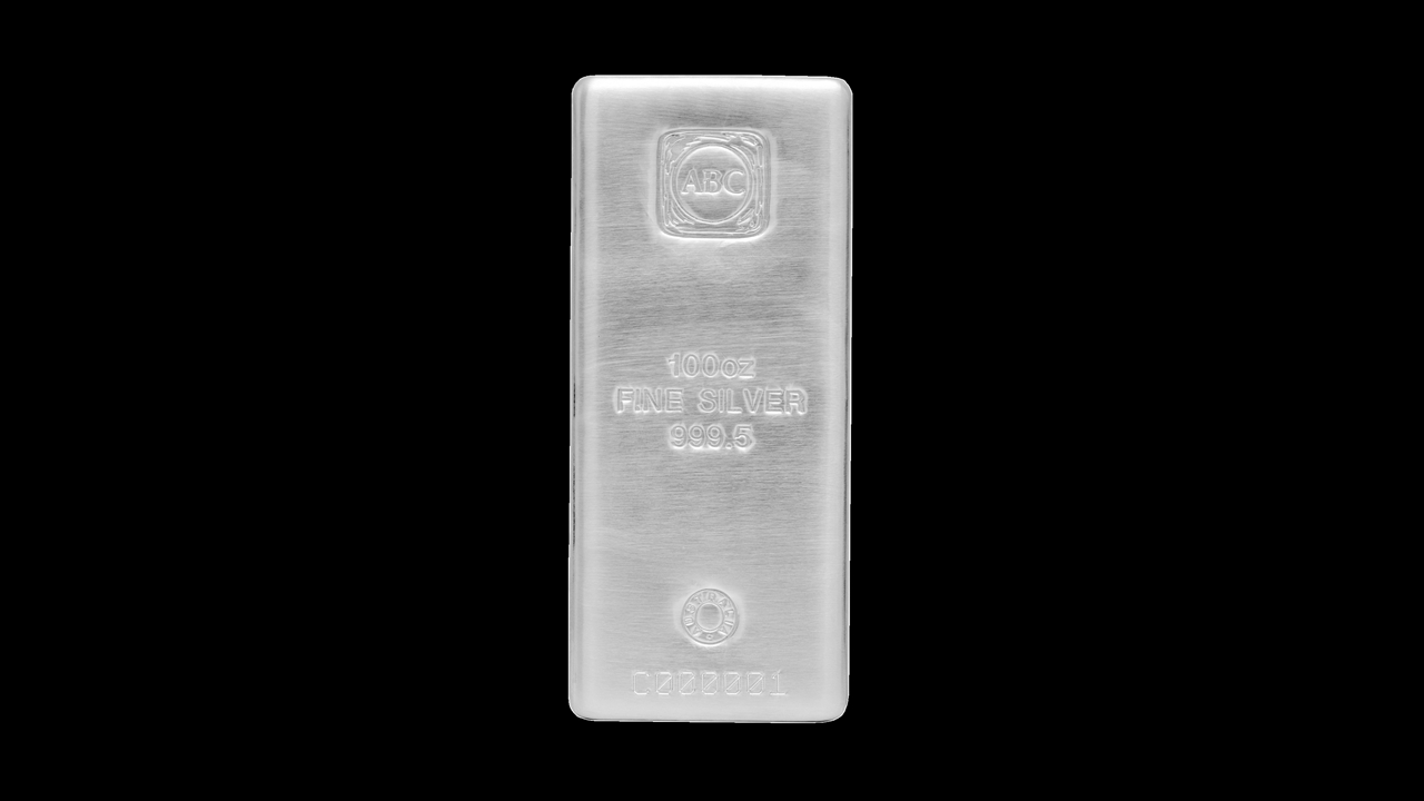 Bullion List - Silver - 100 oz ABC Silver Bar 'Cast'