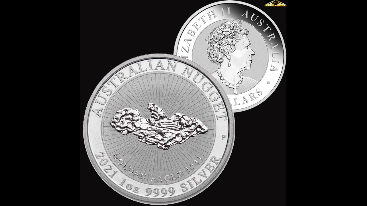 Bullion List - Silver - 2oz Silver Piedfort Golden Eagle Nugget 2021