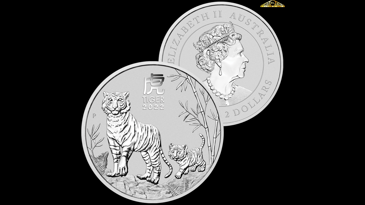 Bullion List - Silver - Perth Mint - 2 oz Perth Mint Silver Tiger coin 2022