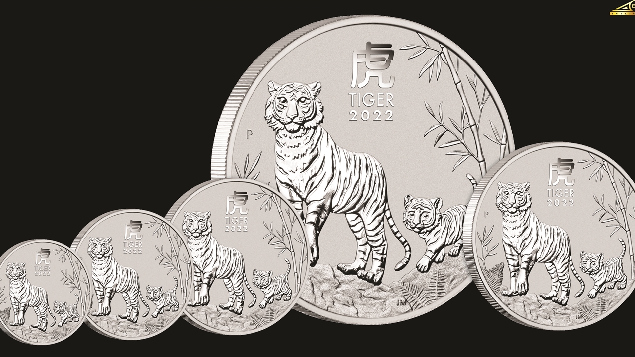 Bullion List - Silver - 2 oz Perth Mint Silver Tiger coin 2022