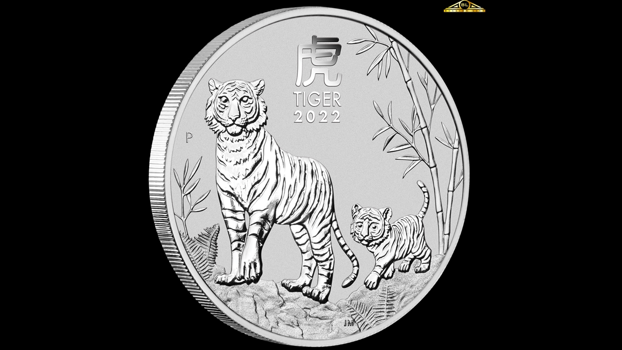 Bullion List - Silver - Perth Mint - 5oz Perth Mint Silver Tiger coin 2022