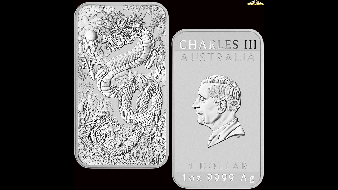 Bullion List - Browse - 1oz Perth Mint Silver Rectangle Dragon Coin 2024
