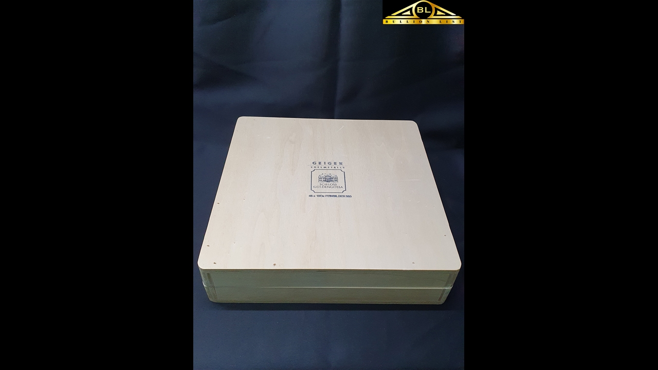 Bullion List - Silver - 100oz Geiger Silver Square Bar storage box (Empty)