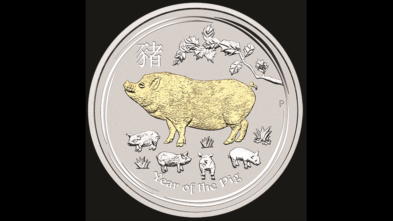 Bullion List - Browse - 1oz Silver Lunar Pig Gilded Coin 2019 with Cert ...