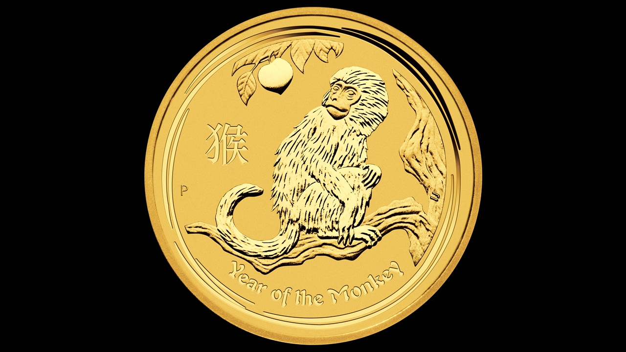 Bullion List - Gold - Perth Mint - 1/10 oz Gold Lunar Monkey 2016