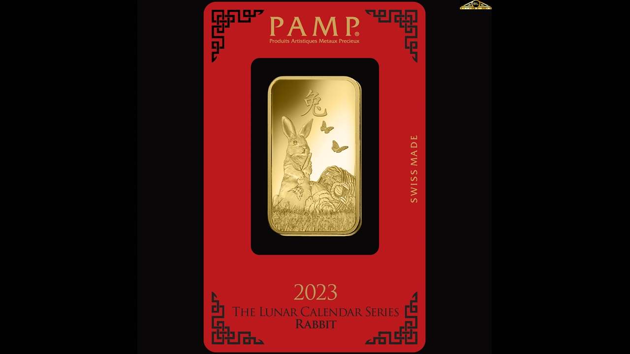 Bullion List - Gold - PAMP - 1oz PAMP Lunar Rabbit Minted Bar Gold 2023