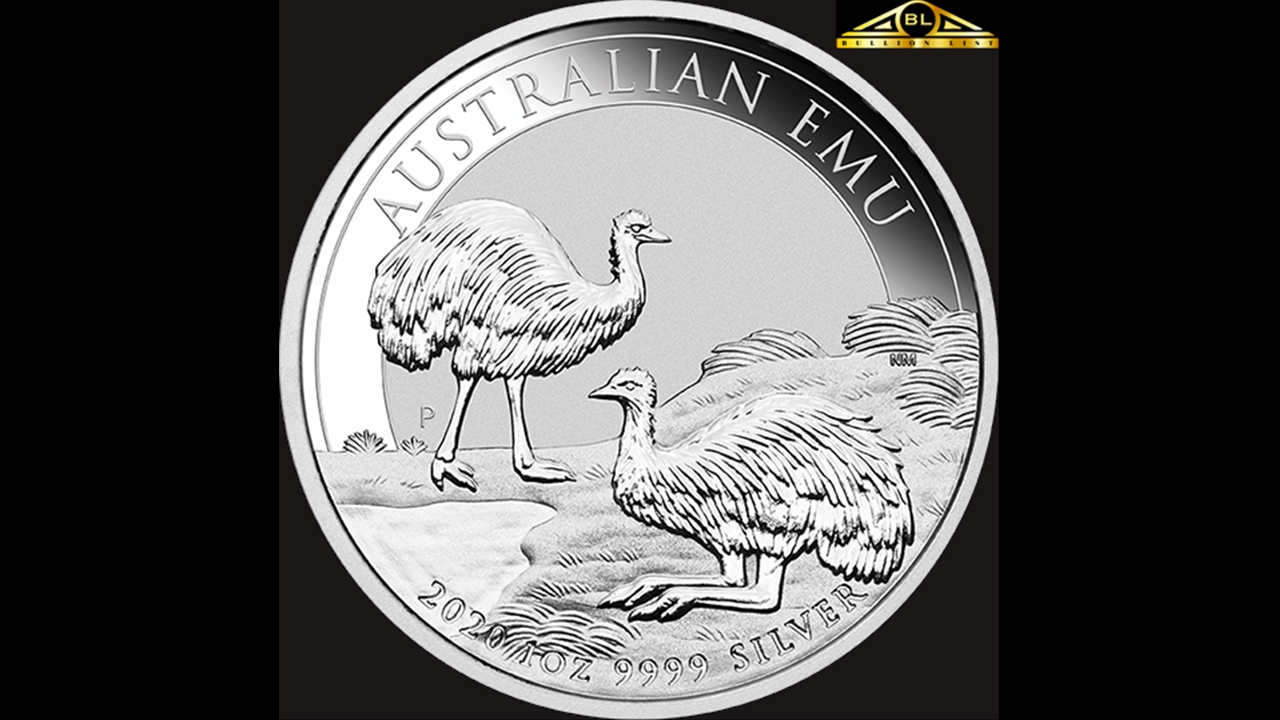 Bullion List - Silver - 1 oz Perth Mint Silver Emu 2020