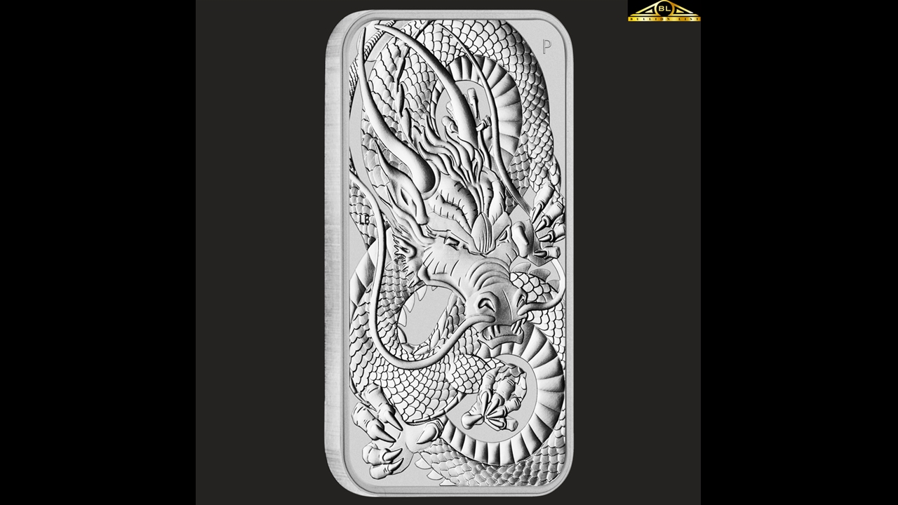 Bullion List - Silver - 1 oz Silver Dragon Bullion Rectangular Coin 2021