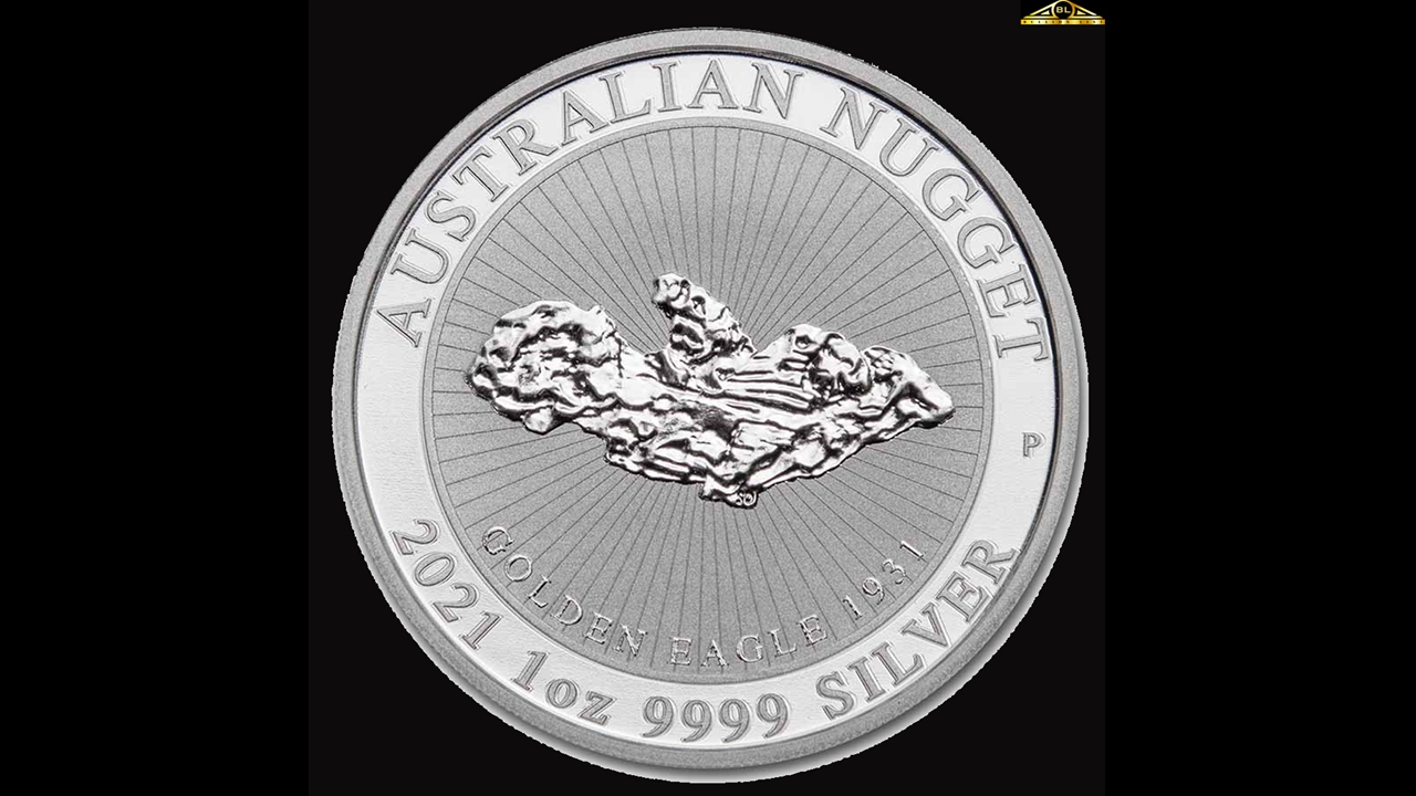 Bullion List - Silver - 2oz Silver Piedfort Golden Eagle Nugget 2021