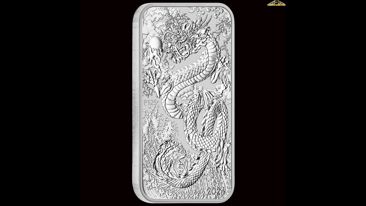 Bullion List - Silver - 1oz Perth Mint Silver Rectangle Dragon Coin 2024