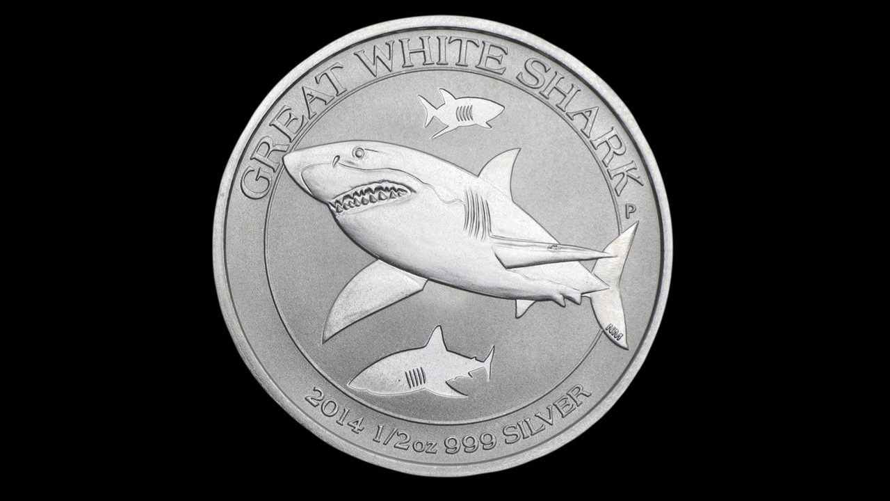 Bullion List - Silver - Perth Mint - 1/2 oz Silver Great White Shark 2014